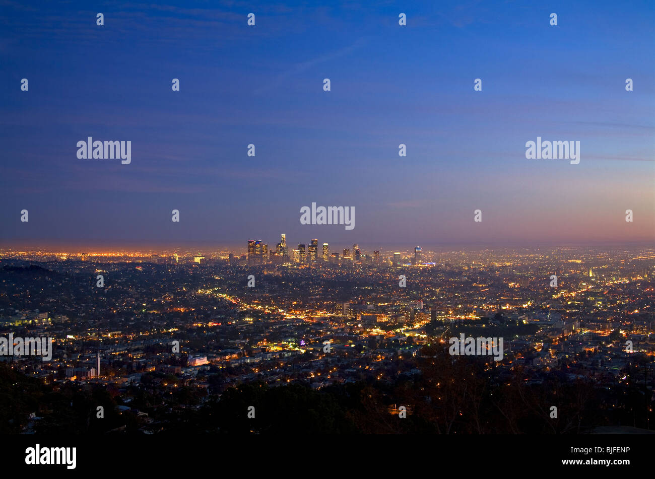Los Angeles Skyline and City Lights, California ,USA Stock Photo - Alamy