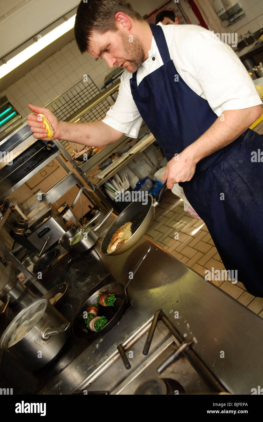 SHANE HUGHES, Michelin starred chef at Ynyshir Hall Hotel, preparing ...