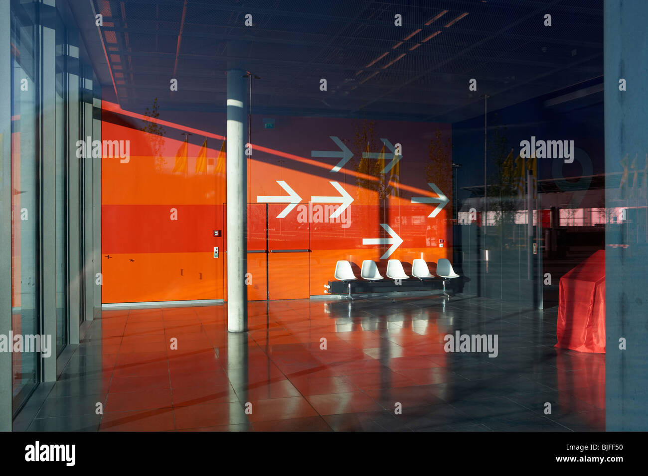 Entrance hall of the trade fair building, Stuttgart, Germany Stock ...