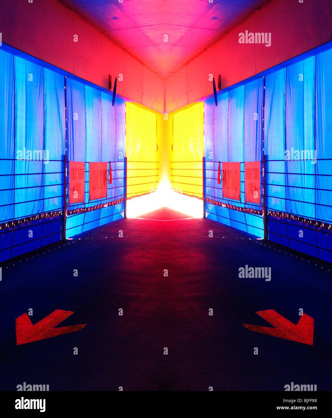 Colorful abstract parking garage Stock Photo - Alamy