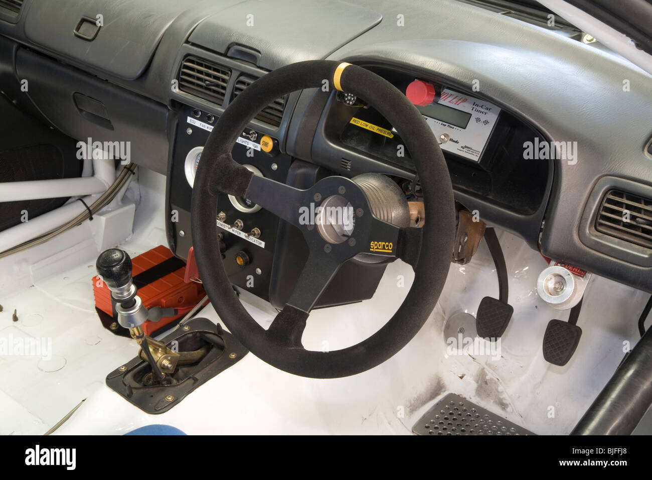 Cockpit or cabin of a race car Stock Photo - Alamy