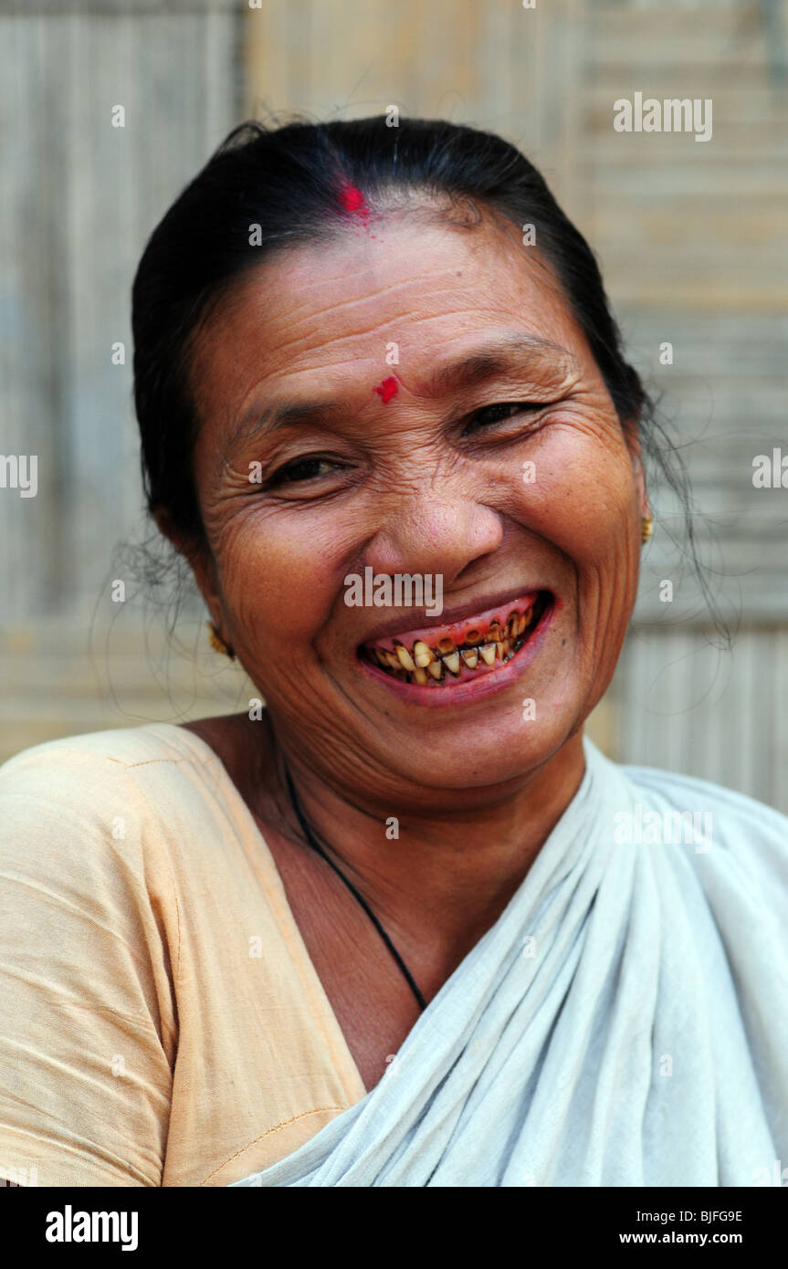 Laughing Assam woman Stock Photo - Alamy