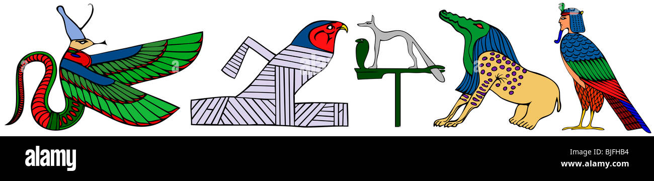 various monsters and demons of ancient Egypt Stock Photo - Alamy