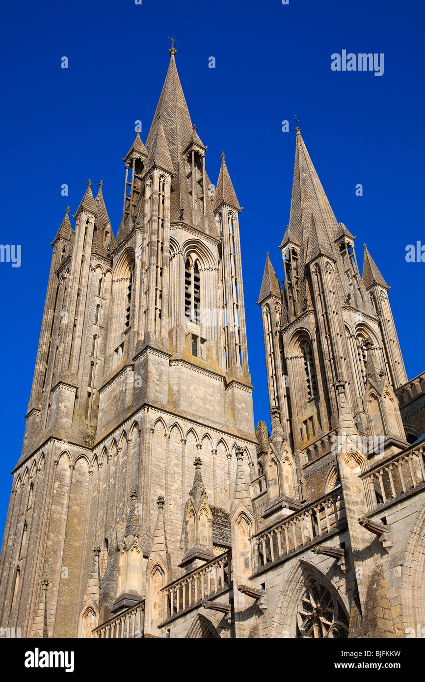 Coutances cathedral normandy france exterior hi-res stock photography ...