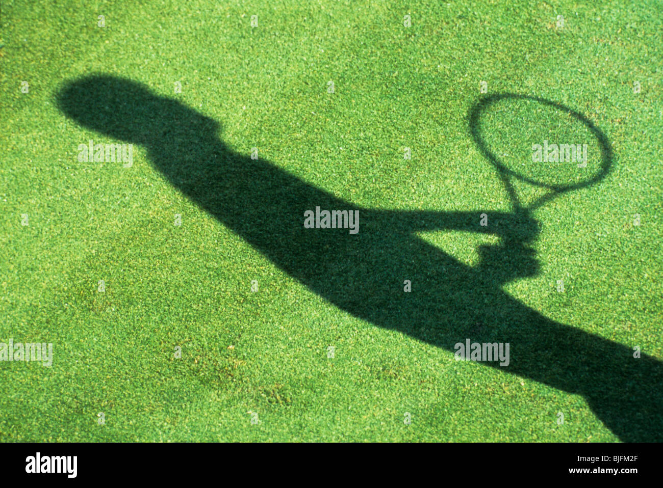 Shadow of a tennis player on the grass Stock Photo - Alamy