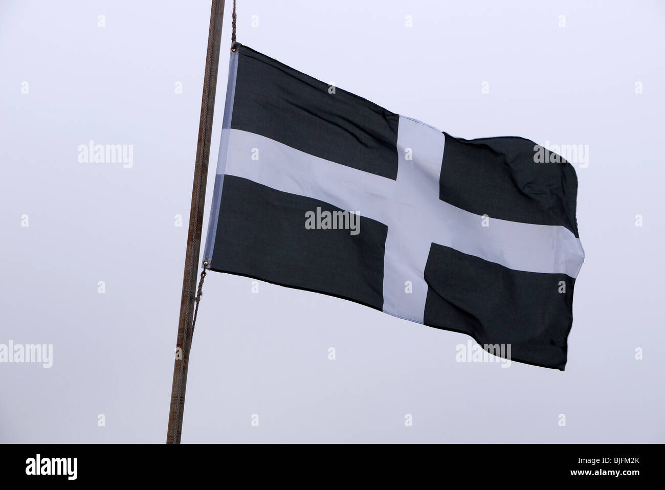 Cornish Flag The Flag of St Piran Stock Photo - Alamy