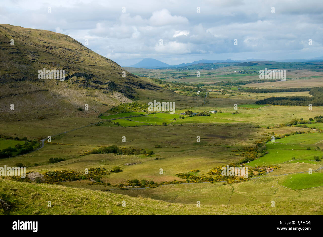 A distant view of Croagh Patrick from the Sheeffry Hills, County Mayo ...