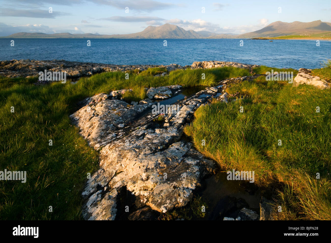 Mweelrea Mountain, from Renvyle Beach, Connemara, County Galway ...