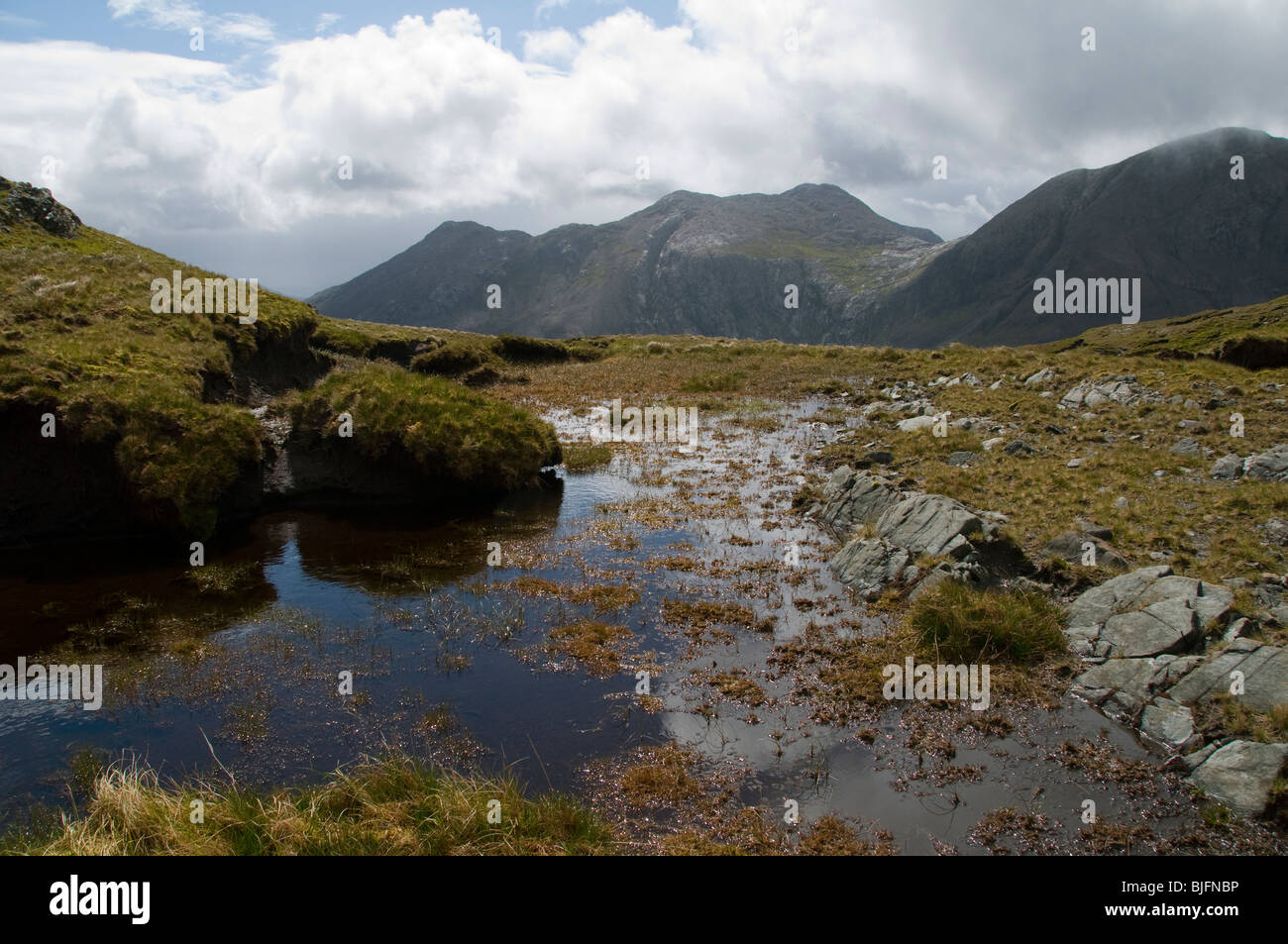 Bencollaghduff from the north east ridge of Benbaun in the Twelve Bens ...