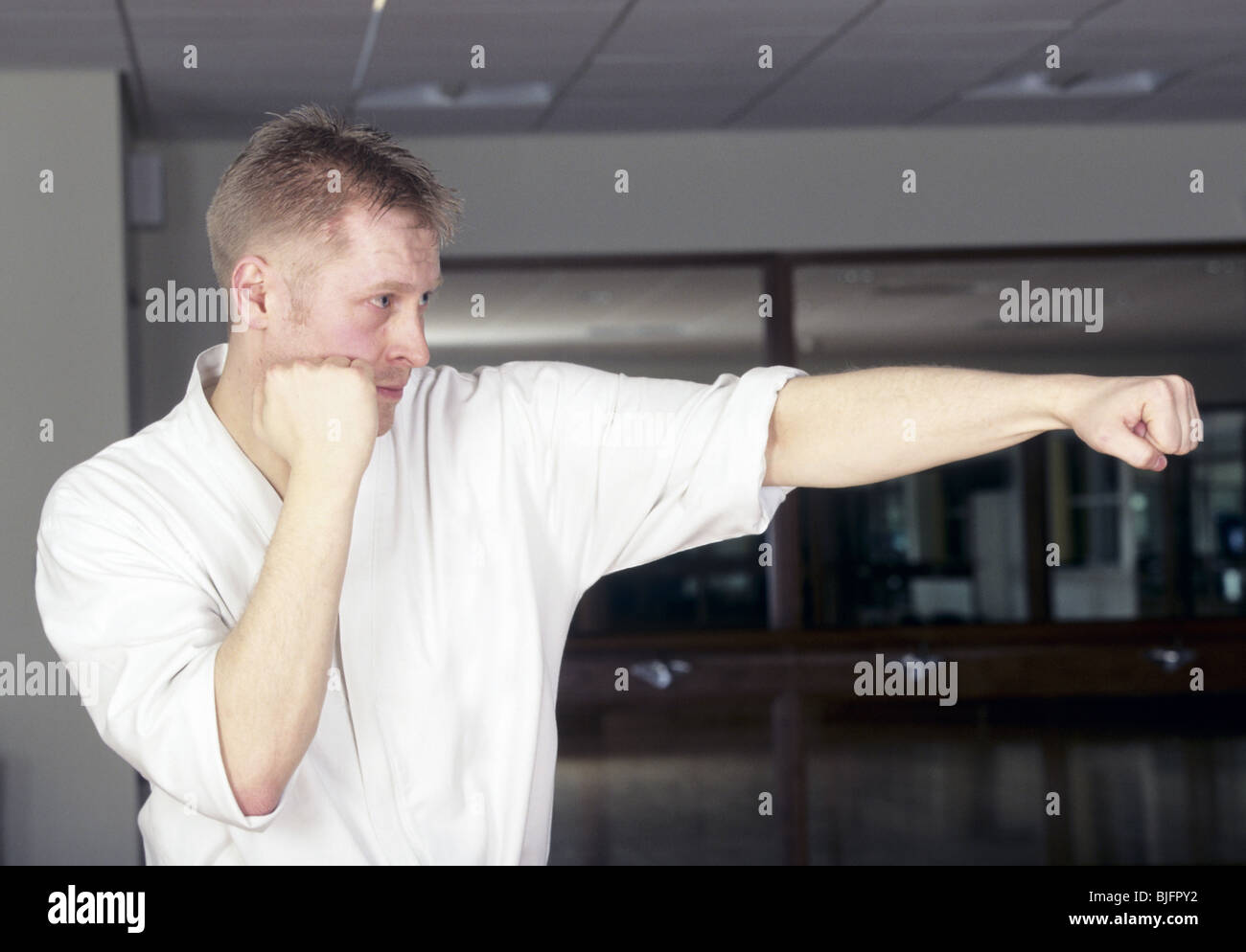 Judo practitioner practises his technique Stock Photo - Alamy