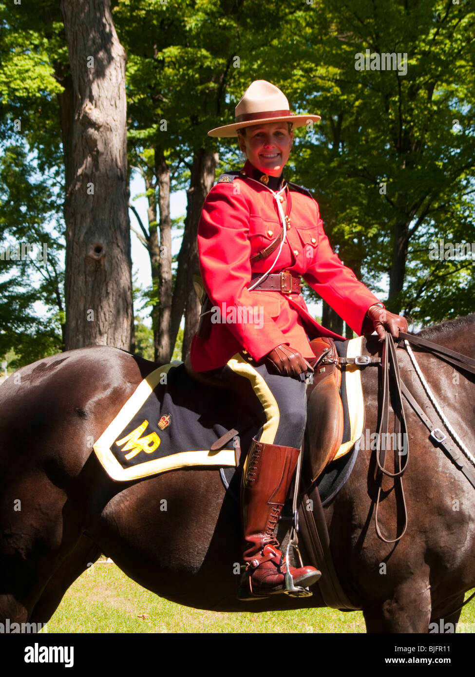 A mountie at the RCMP (Royal Canadian Mounted Police) Musical Ride ...