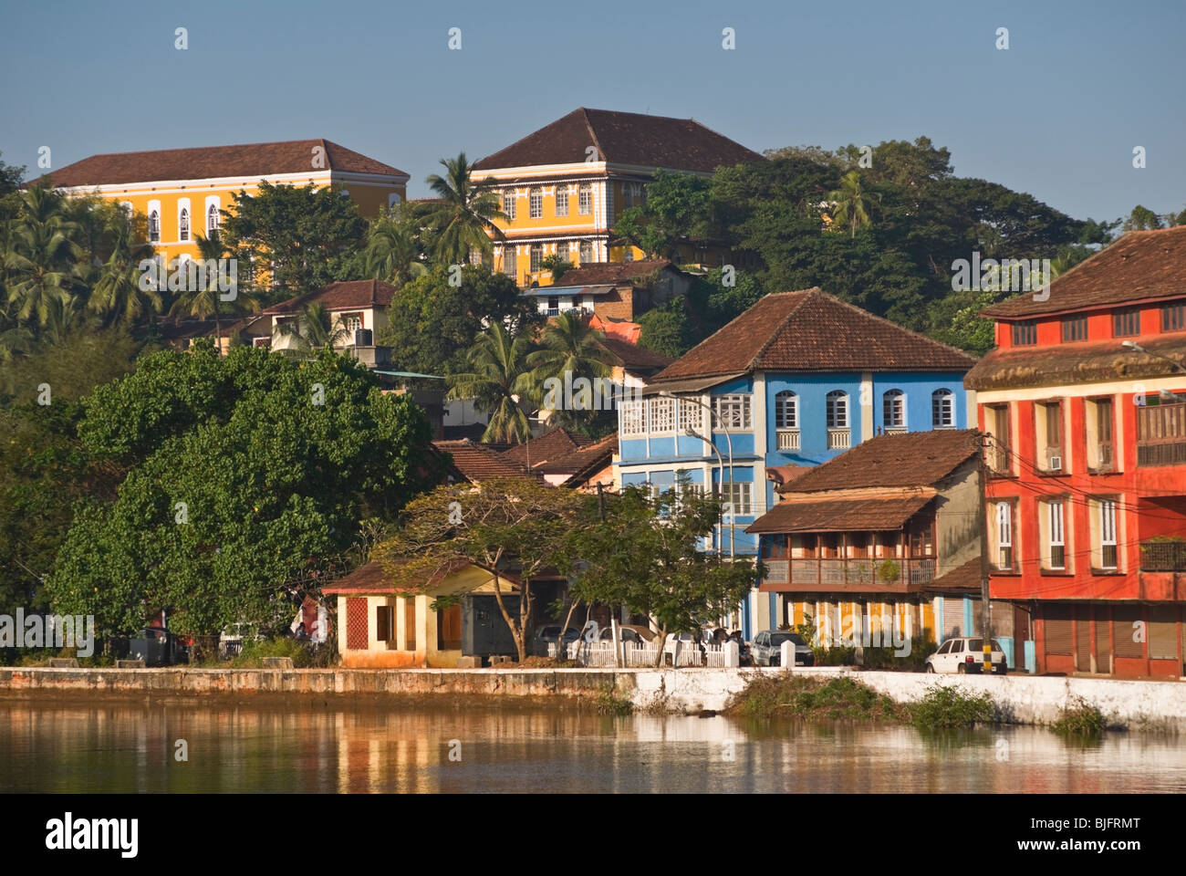 Panjim City View to Fontainhas and Altinho Goa India Stock Photo - Alamy