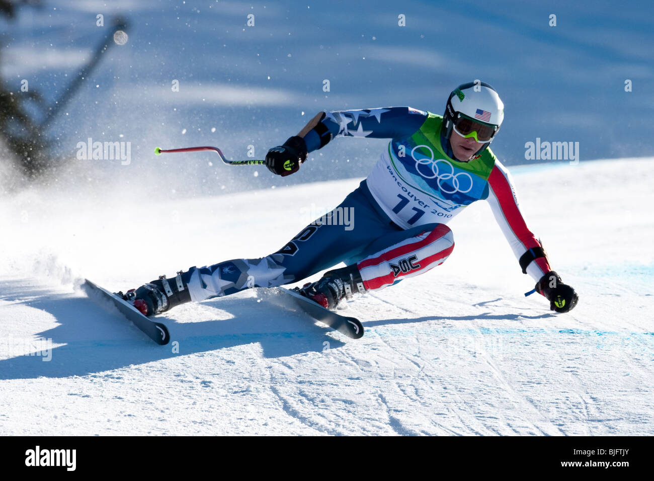 Bode Miller (USA) competing in the Alpine Skiing Men's Super G event at ...