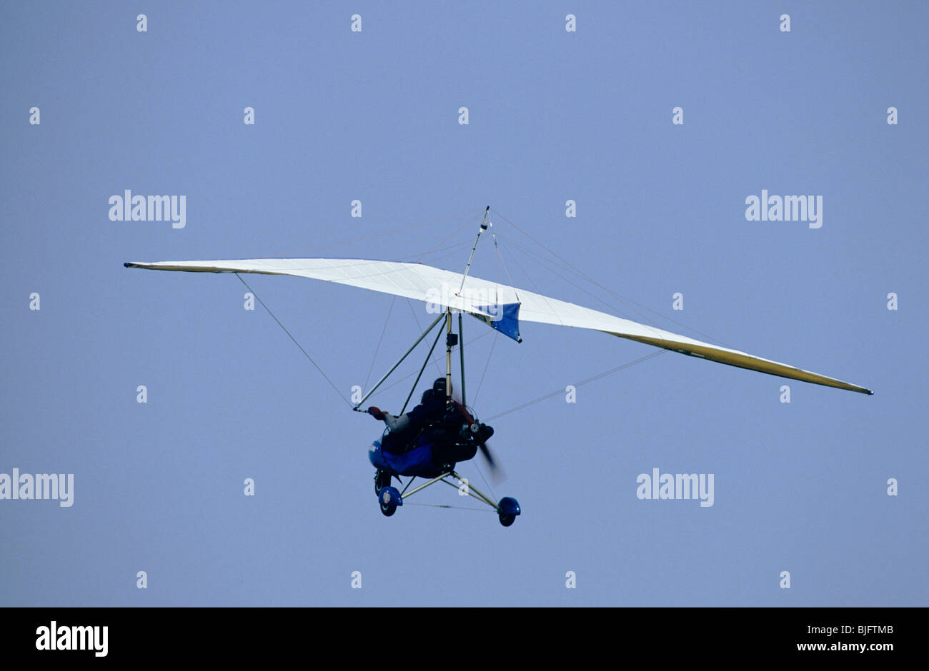 Microlight in flight Stock Photo - Alamy