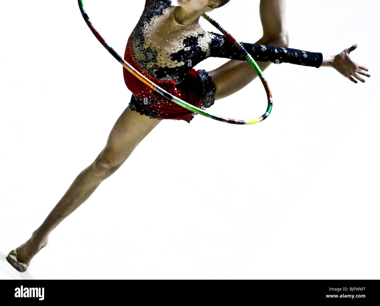 Gymnast performing hoop routine Stock Photo - Alamy