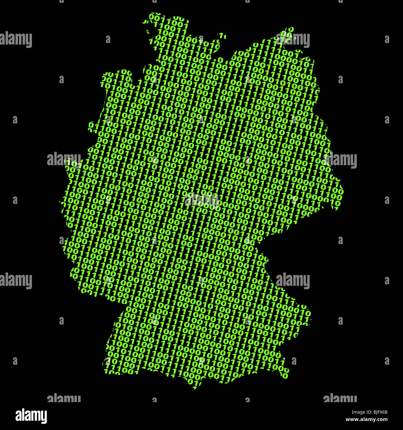 Germany map with green binary code illustration Stock Photo - Alamy