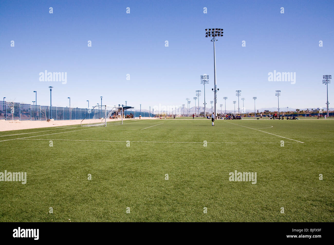 Football pitch blue sky hi-res stock photography and images - Alamy