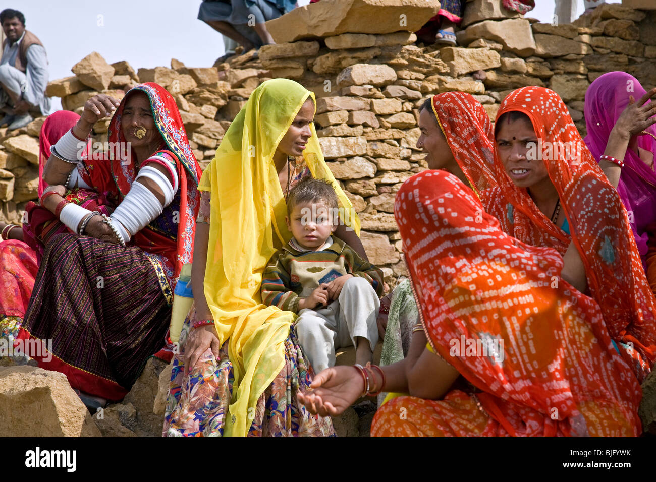 Indian women. Khuri village. Near Jaisalmer. Rajasthan. India Stock ...