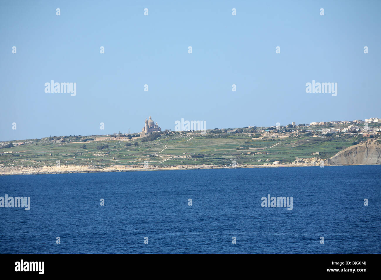 The sea channel between the island of Gozo, on the Maltese archipeligo ...