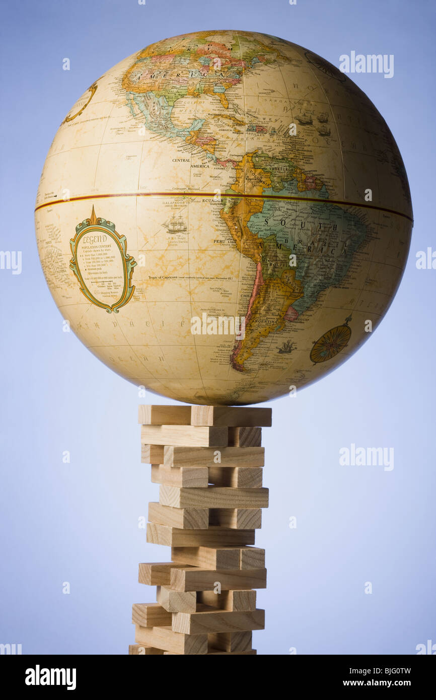 Wooden blocks tower hi-res stock photography and images - Alamy