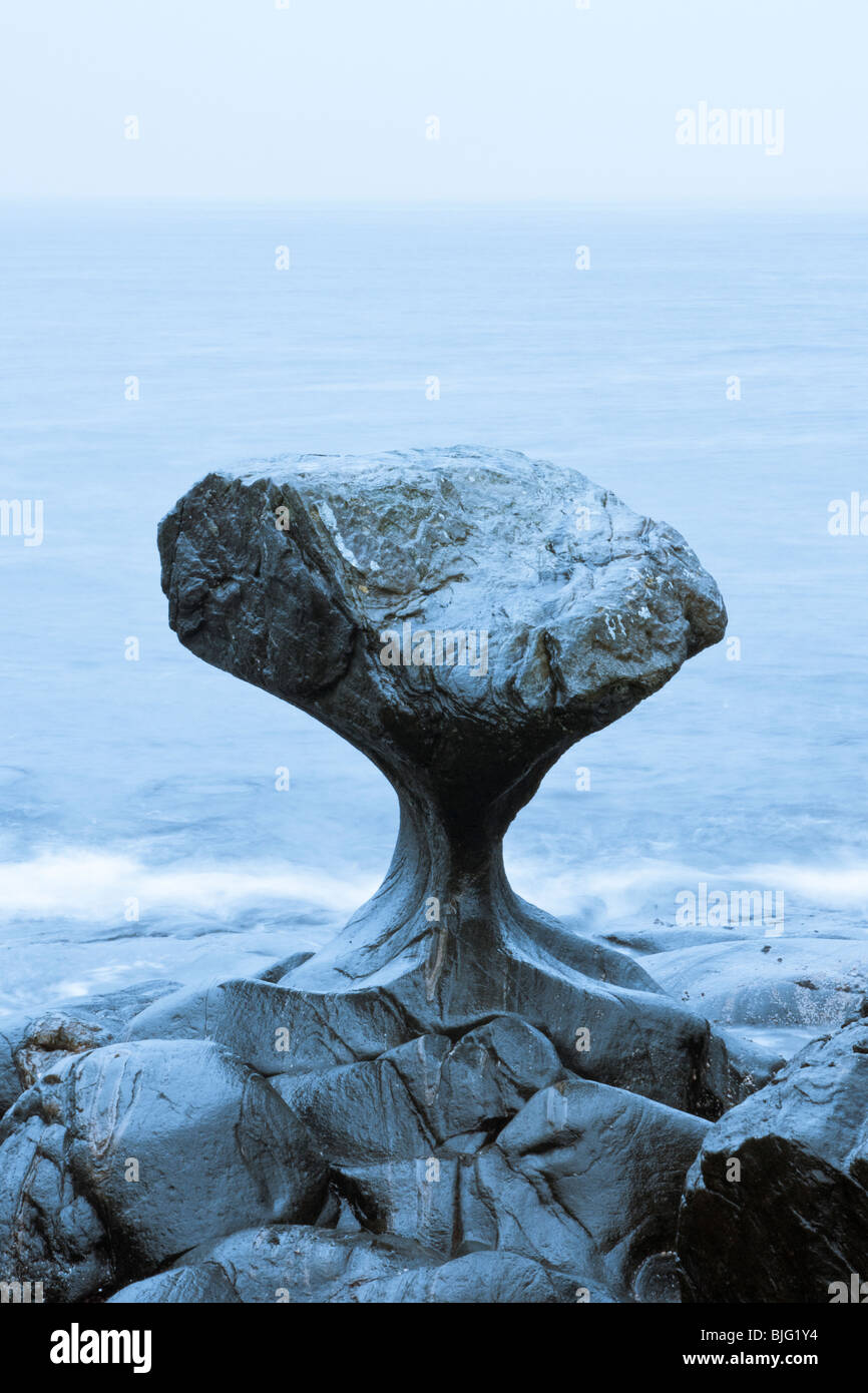 Unusual stone in Atlantic ocean coast Stock Photo - Alamy