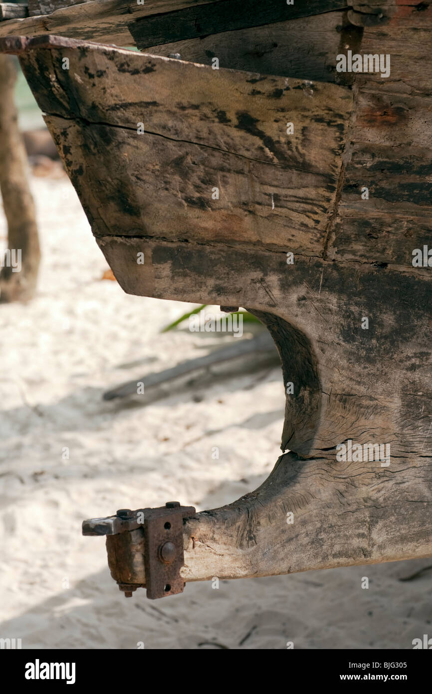The traditional boat stern, or anus, of the Myanmar sea-gypsies, the ...