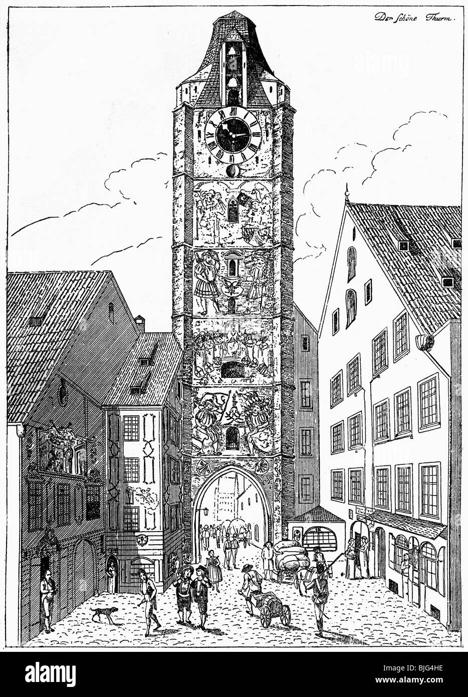 City gates tower Black and White Stock Photos & Images - Alamy