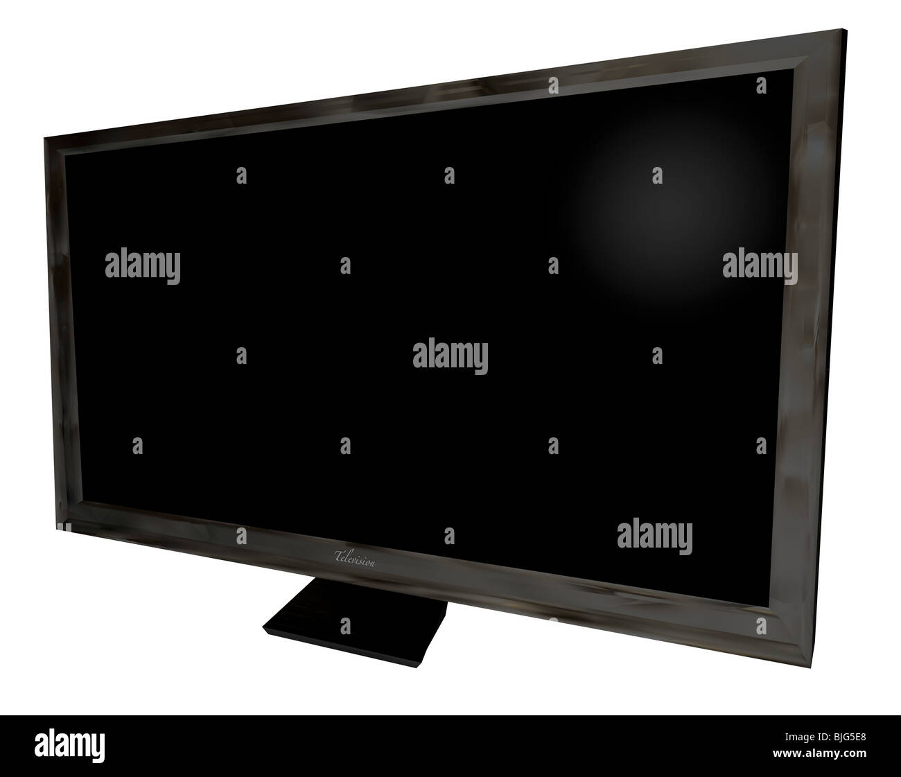 Black modern flat screen TFT television with blank space Stock Photo ...