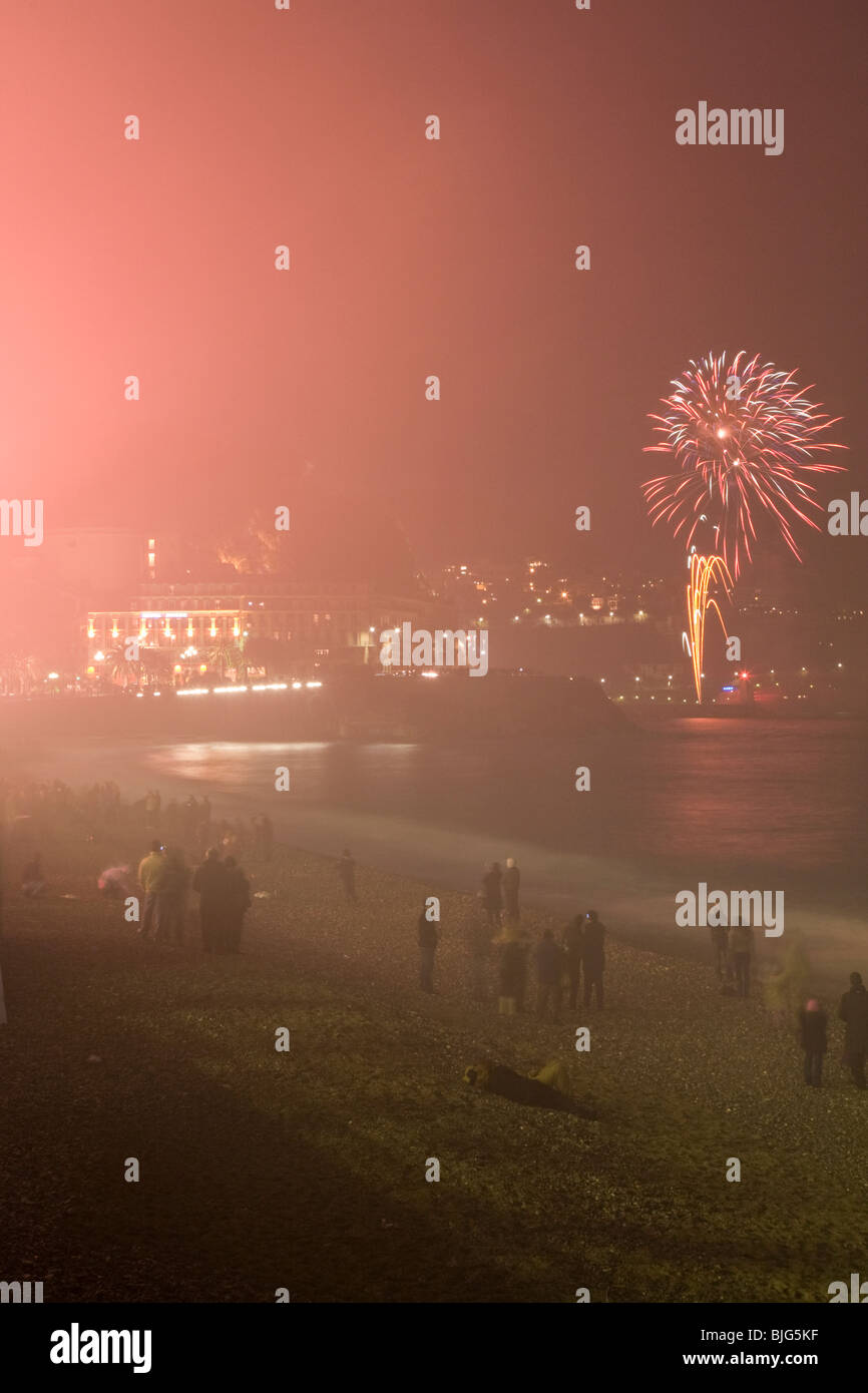 2009 - 2010 New Years Eve fireworks in Nice, Provence, France Stock ...