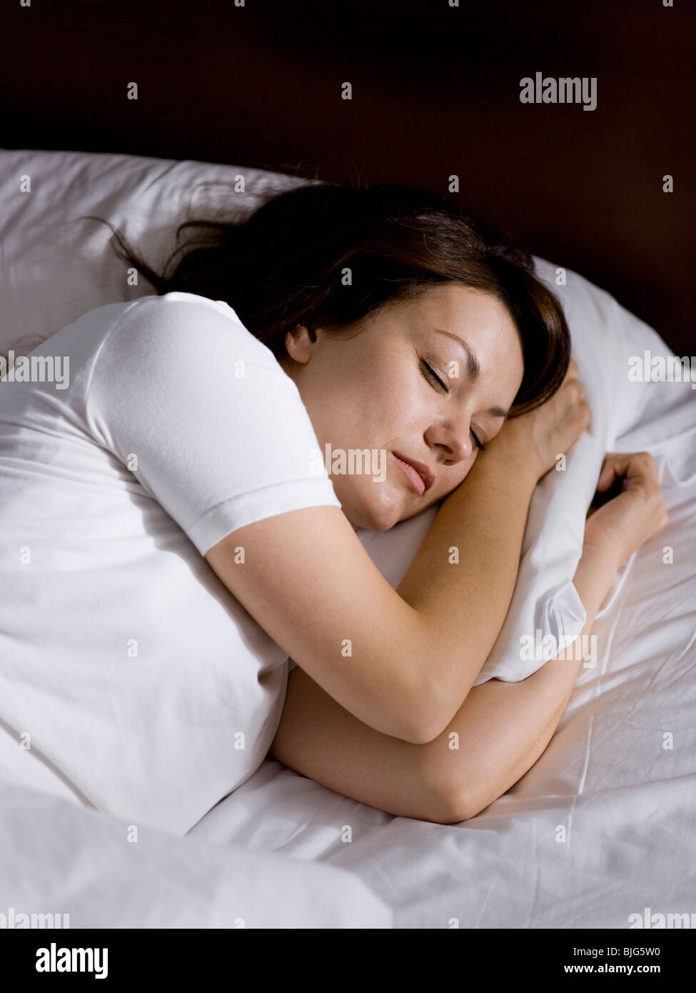 woman in bed Stock Photo - Alamy