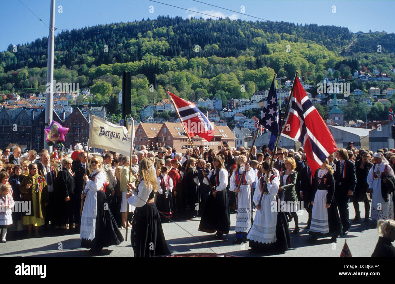 Parade on the Norwegian Constitution Day, May 17, in Bergen, Norway ...