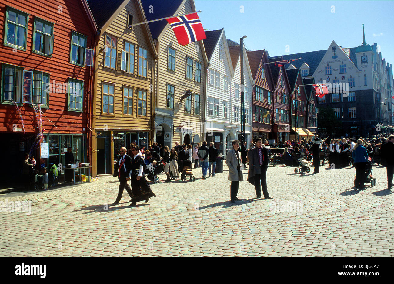 Celebrating the Norwegian Constitution Day, May 17, in Bryggen, Bergen ... Celebrating the Norwegian Constitution Day, May 17, in Bryggen, Bergen ...