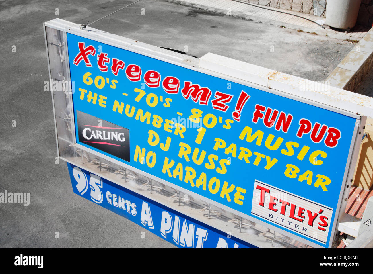 Sign outside bar in Spain Stock Photo - Alamy