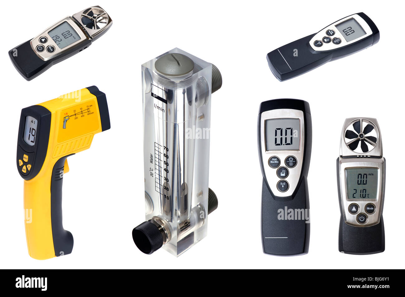 object on white - tool Measuring instrument speed wind Stock Photo - Alamy