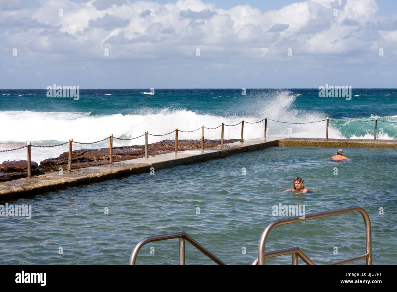 A swimming pool that fills up with sea water at Avalon Beach, near ...