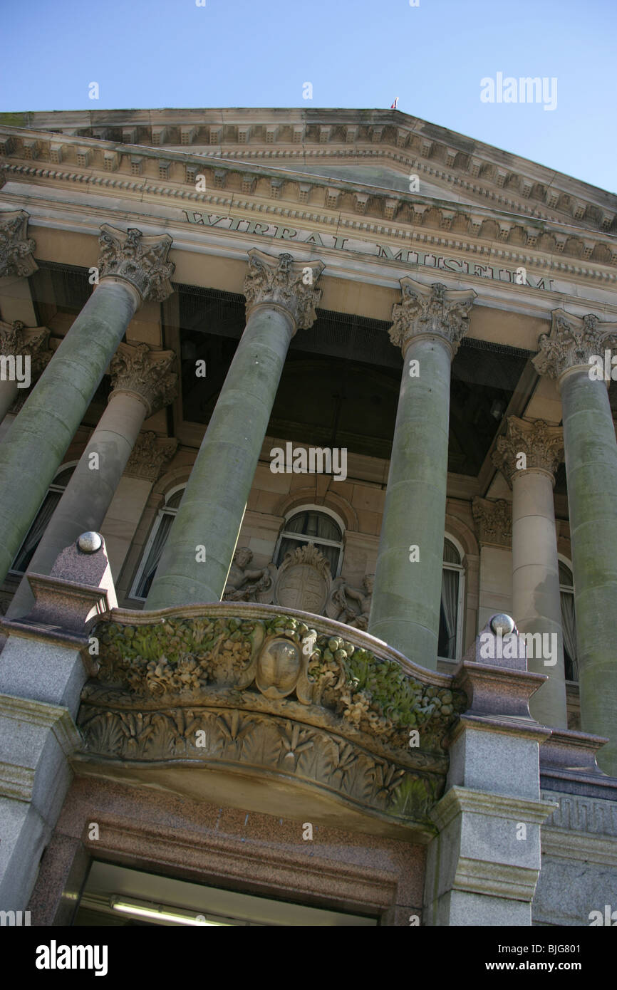Town of Birkenhead, England. Close up angled view of the former ...