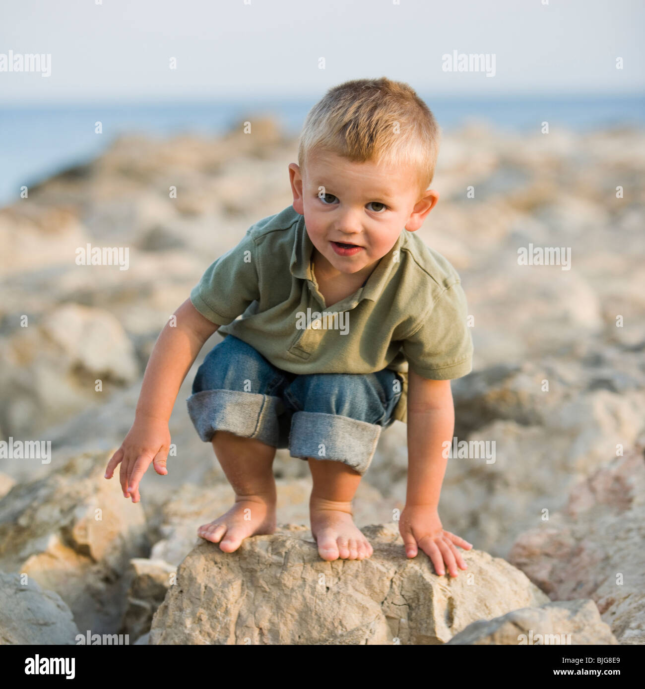 boy at the beach Stock Photo - Alamy