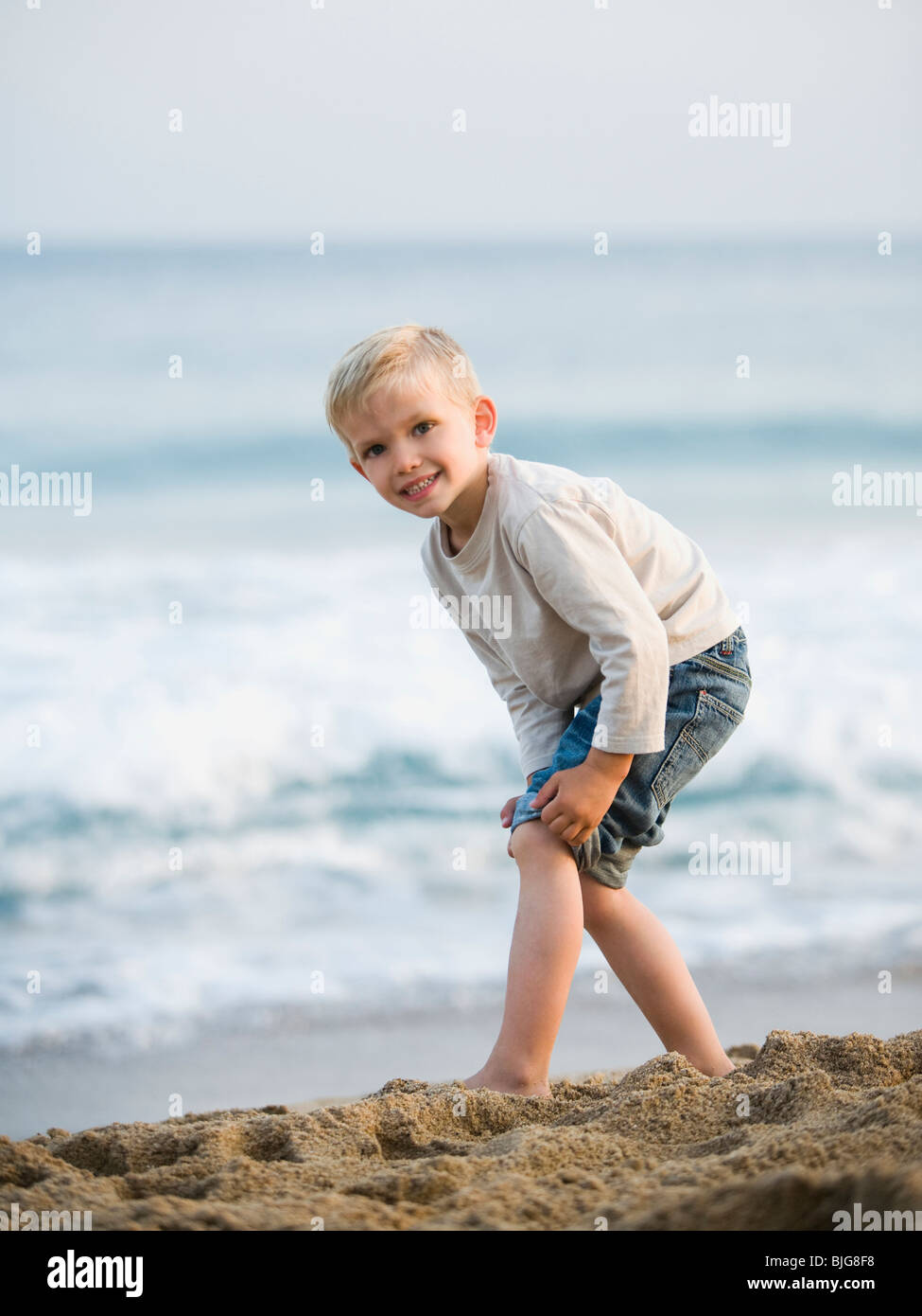 boy at the beach Stock Photo - Alamy