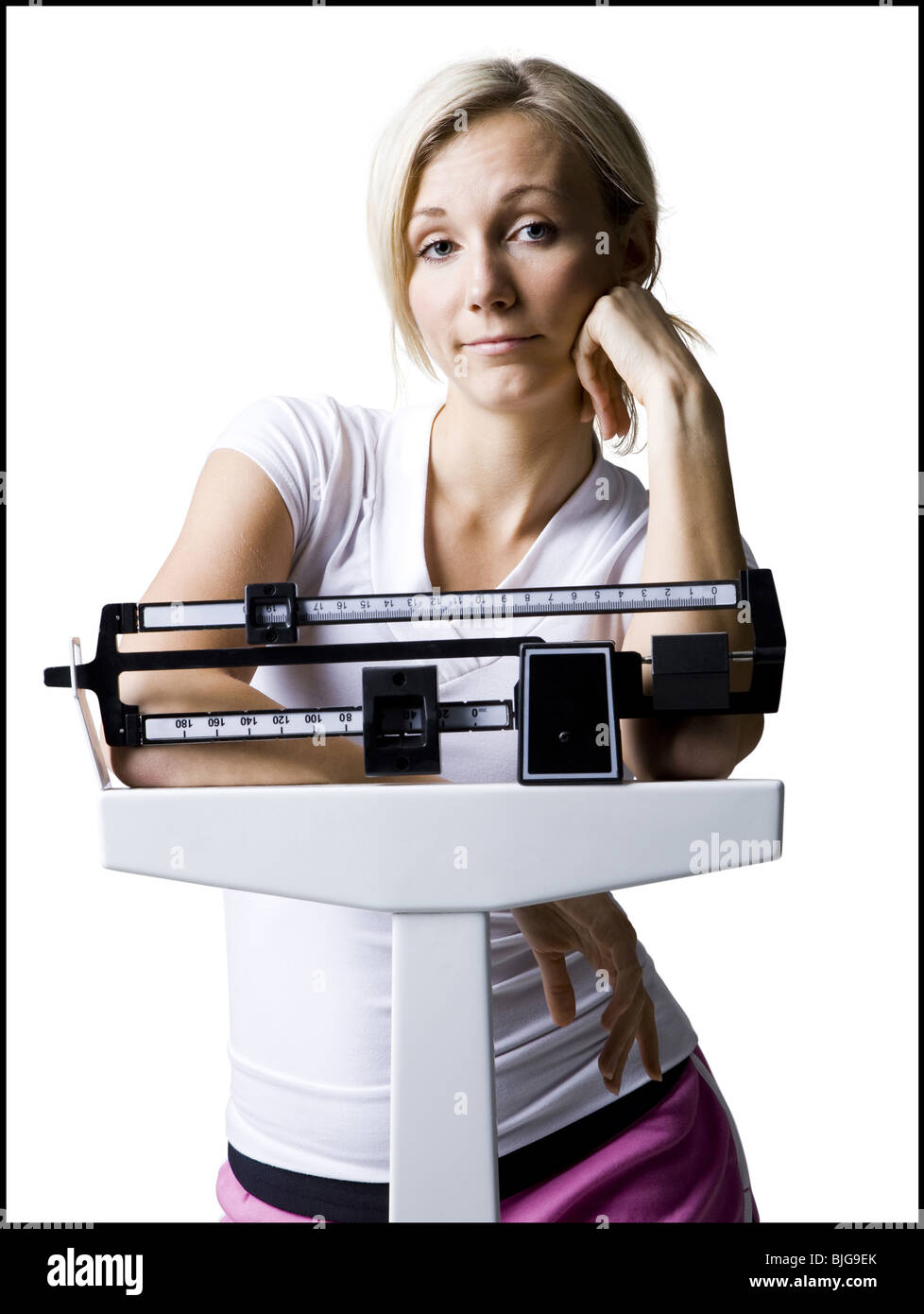 woman on a scale Stock Photo - Alamy