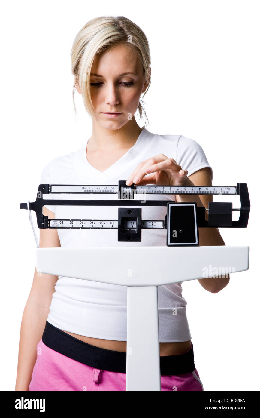 woman on a scale Stock Photo - Alamy