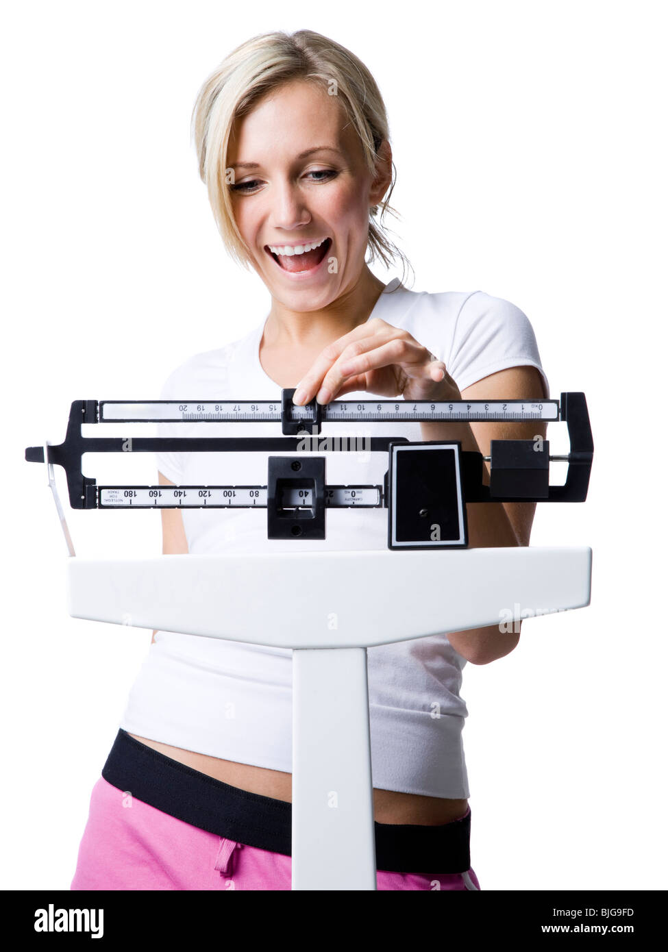 woman on a scale Stock Photo - Alamy