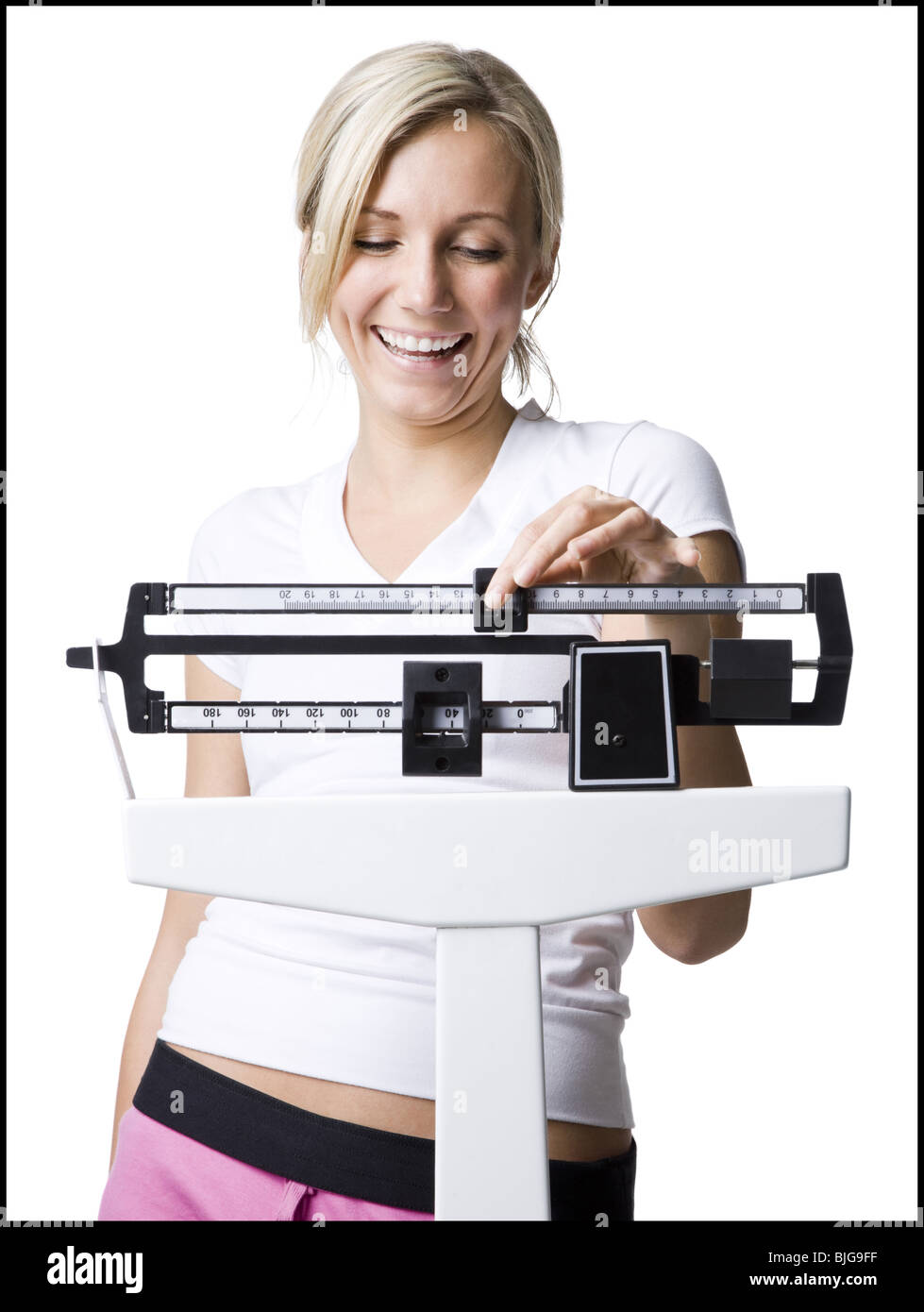 woman on a scale Stock Photo - Alamy