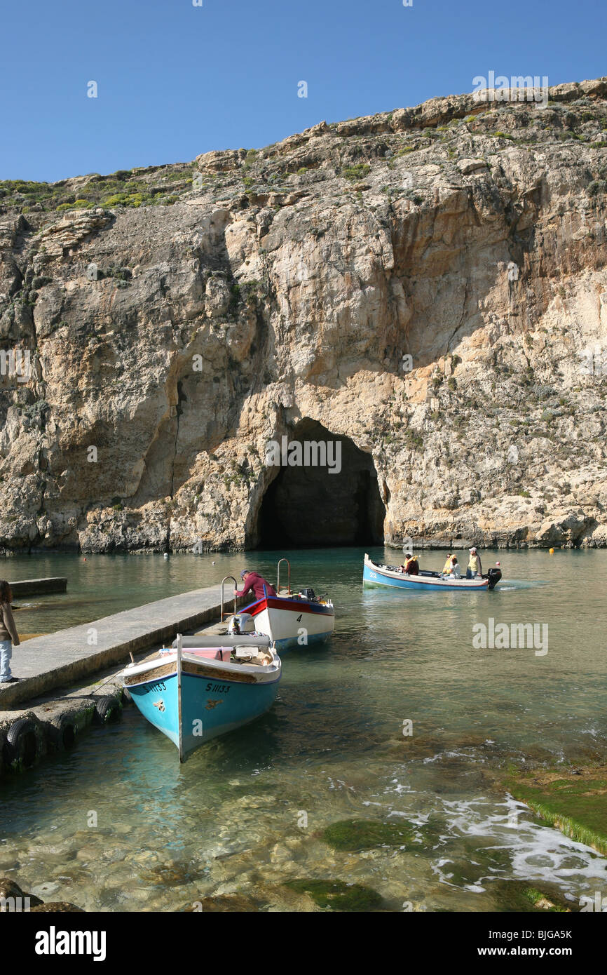 The Inland sea or coastal scenery at Dwejra on Gozo an island next to ...