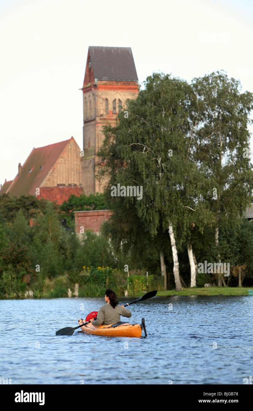 Church by the river Peene, Anklam, Germany Stock Photo - Alamy