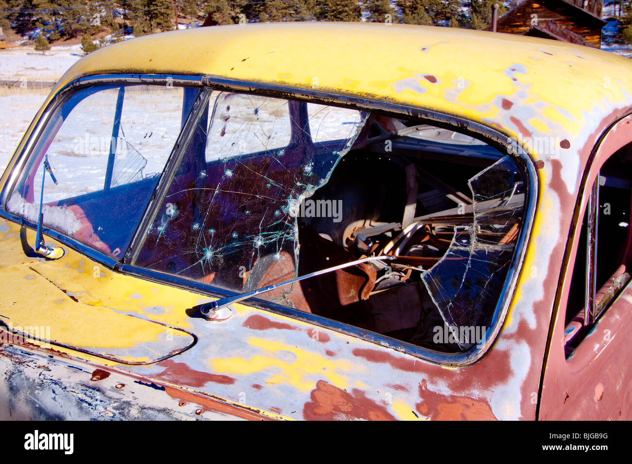 A rusted out vintage antique car in Guffey, Colorado, USA Stock Photo ...