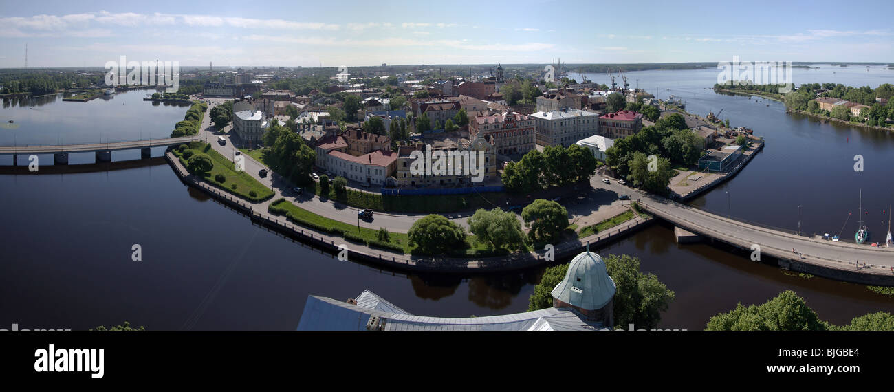 Panoramic view of the historical center of Vyborg from the St.Olaf ...