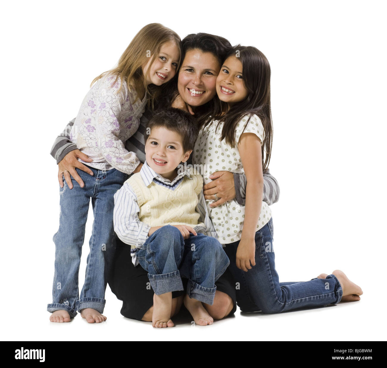 mother and three children Stock Photo - Alamy
