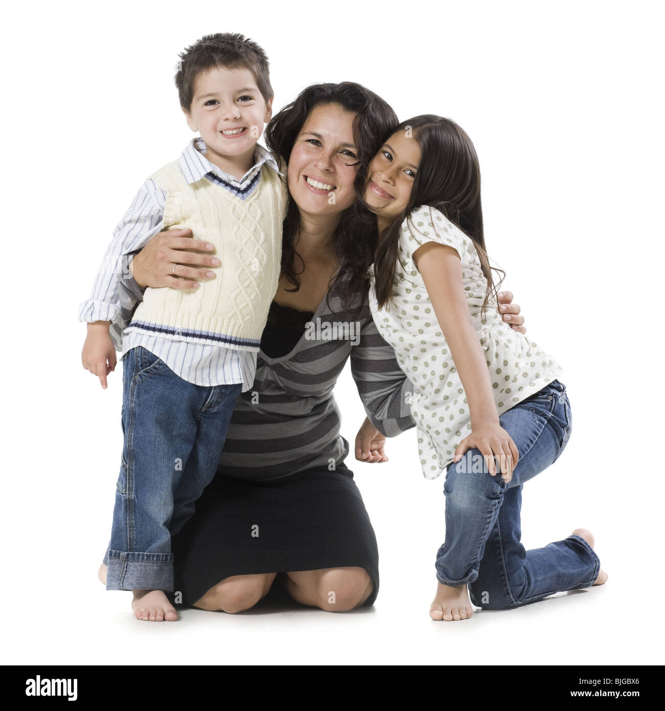 Family mother daughter hugging Cut Out Stock Images & Pictures - Alamy