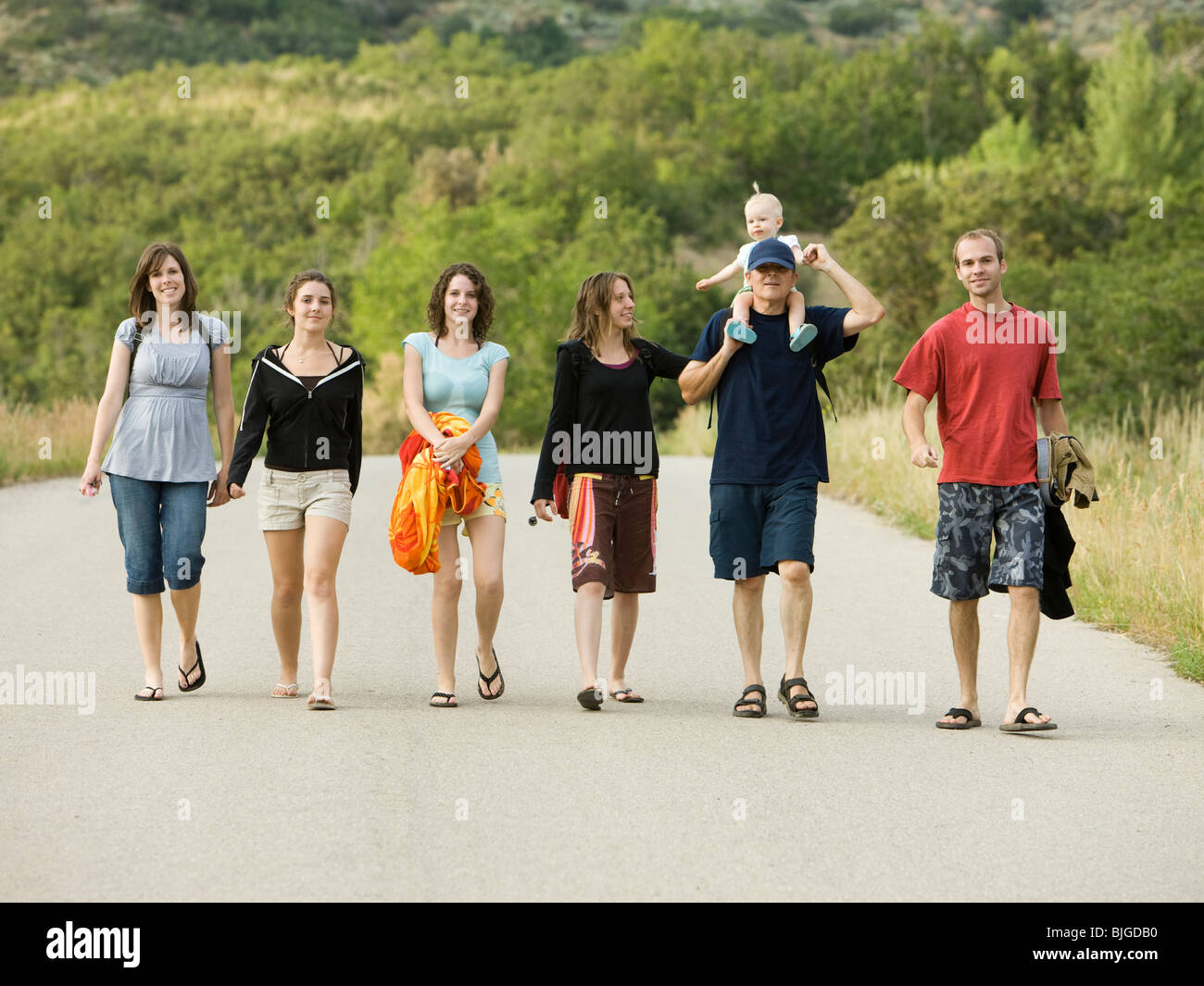 Group people walking down hi-res stock photography and images - Alamy