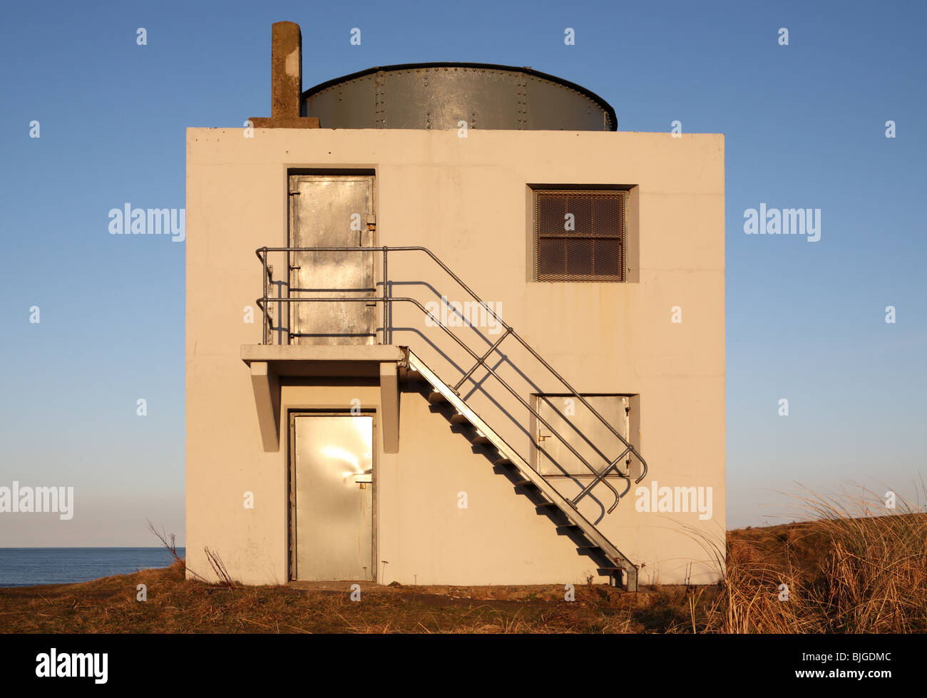 A rangefinder tower at the Blyth battery , Northumberland, England, UK ...